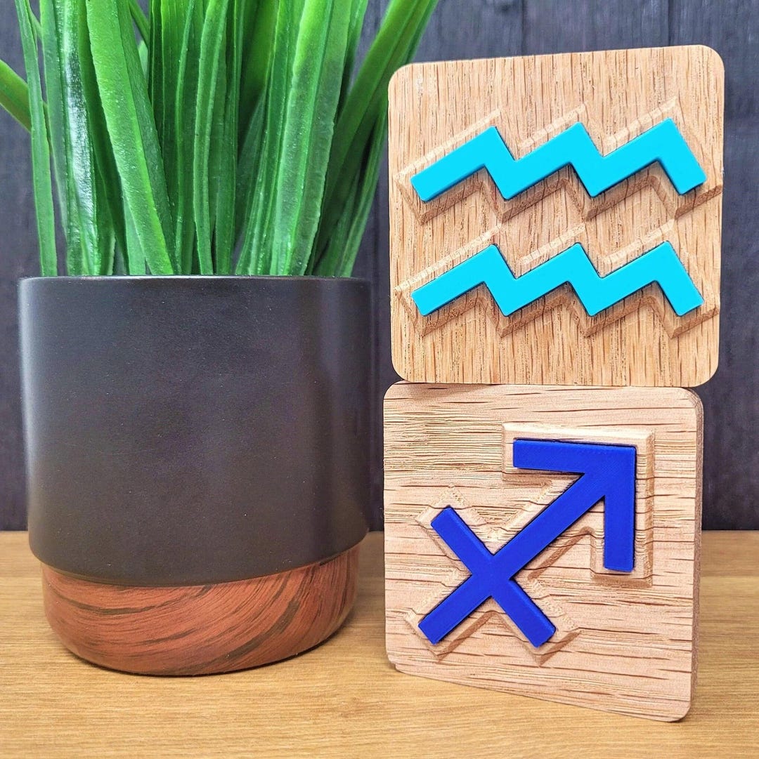 Zodiac Sign Badge, Horoscope Symbols, Birth Stone Crystal, Astrology ...