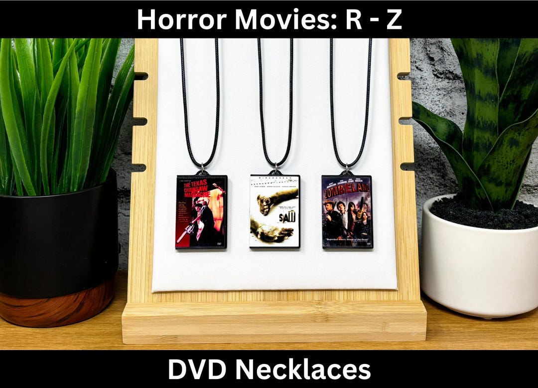 Horror Movie Necklace R-Z, DVD Pendant Cover Art, Scary Thriller ...