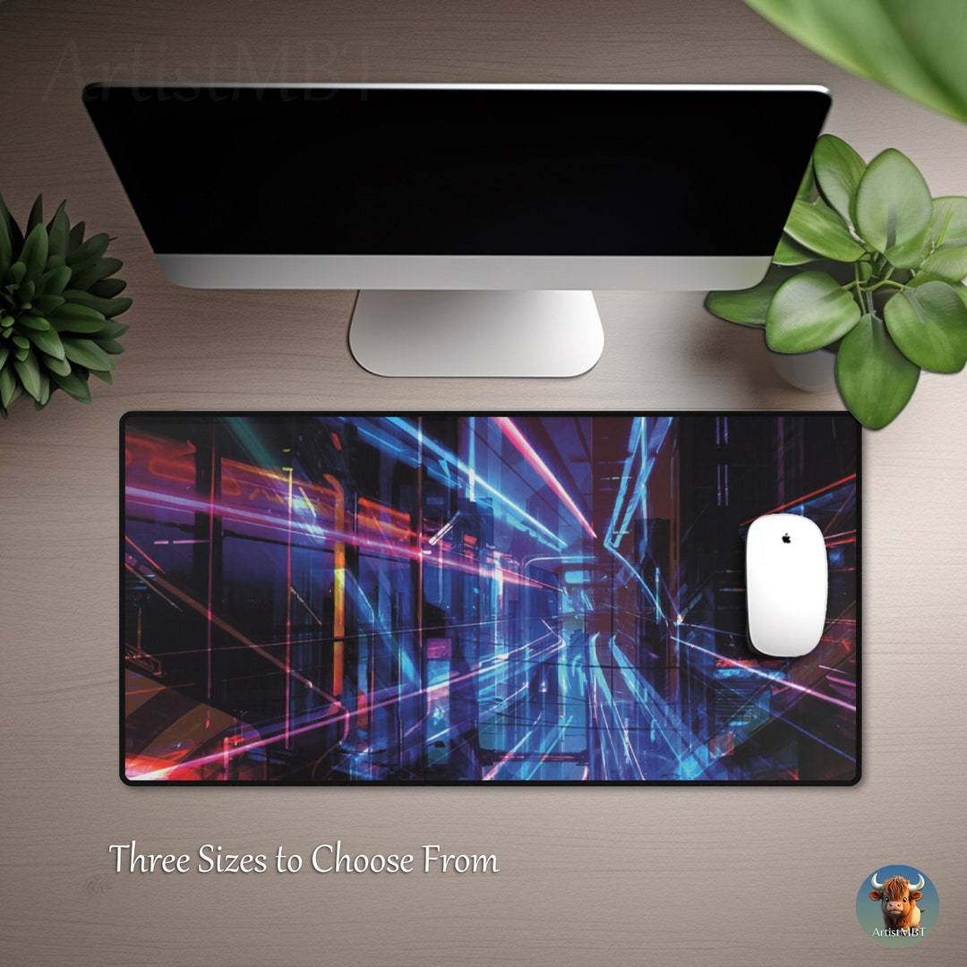 Synthwave Subway, Desk Mats, Mouse Pads, 3 Different Sizes, Electro ...
