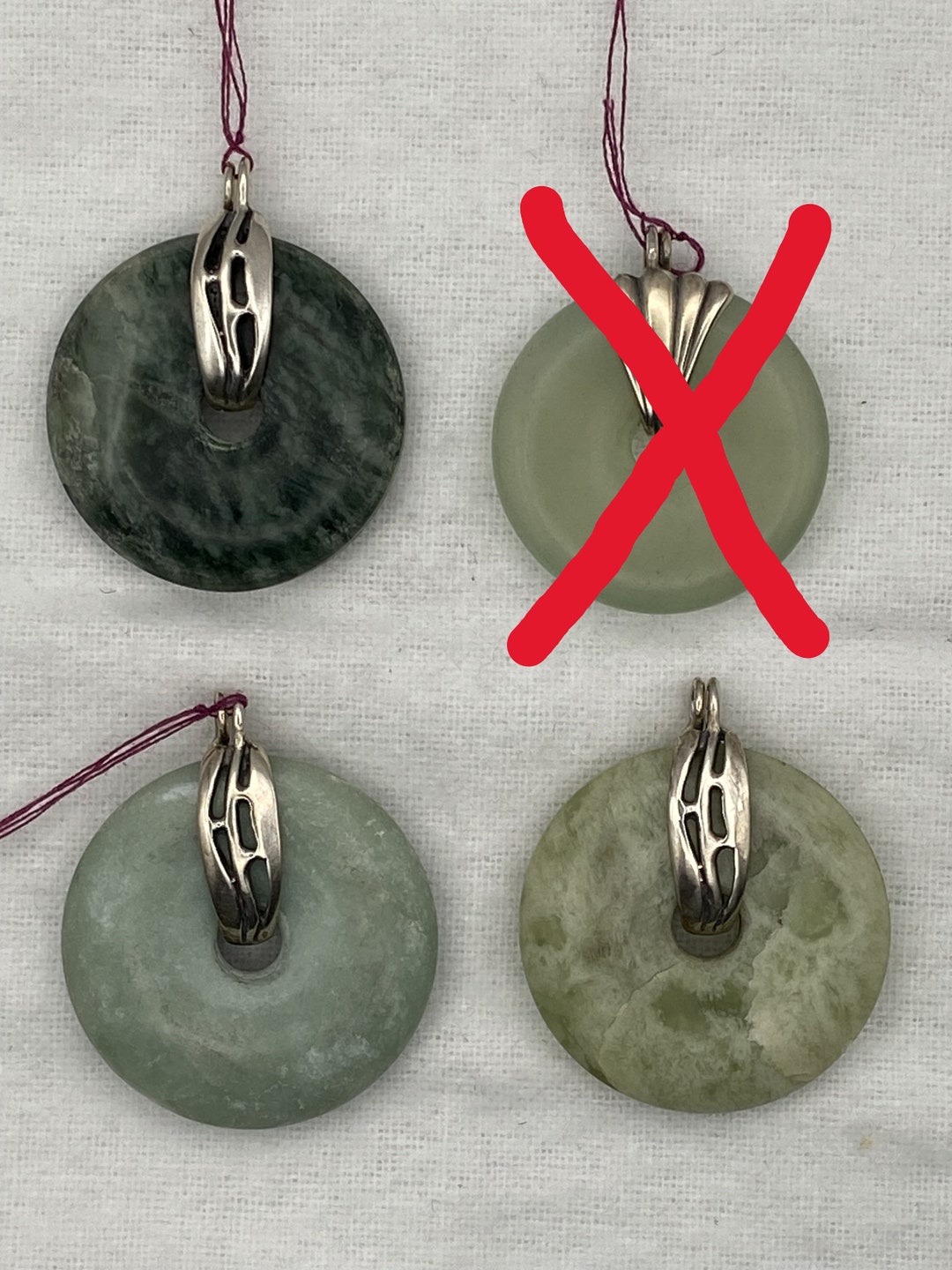 30 Mm Stone Donut With Sterling Silver Bail - Etsy