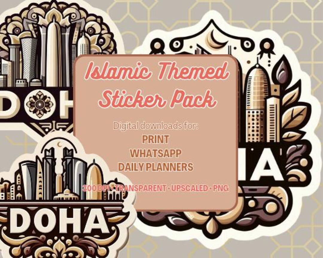 Doha, Qatar Stickers. Islamic Stickers Ready to Print, Use in Planners ...