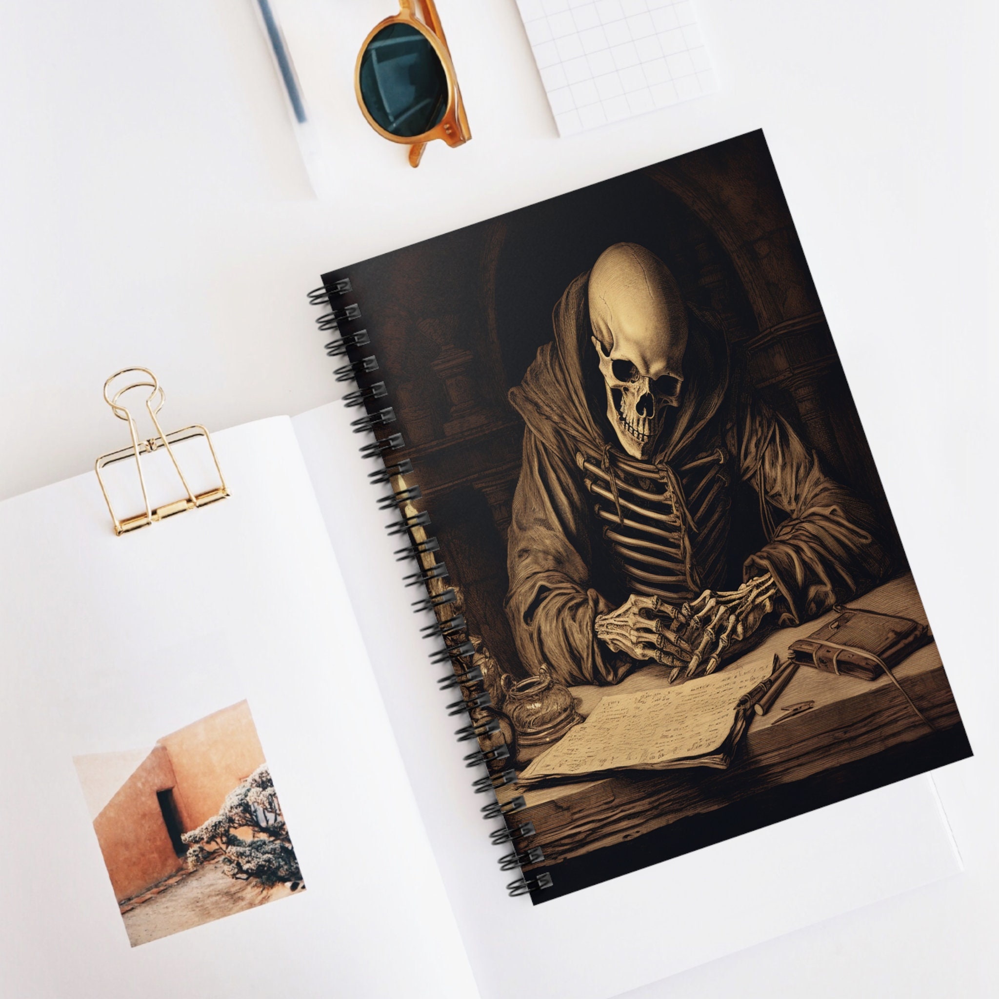 Skeleton Studying Skeleton Watercolor Skeleton Journal - Etsy