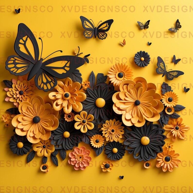 3D Black Butterfly Tumbler Wrap, 20 Oz Tumbler Wrap, Skinny Tumbler ...