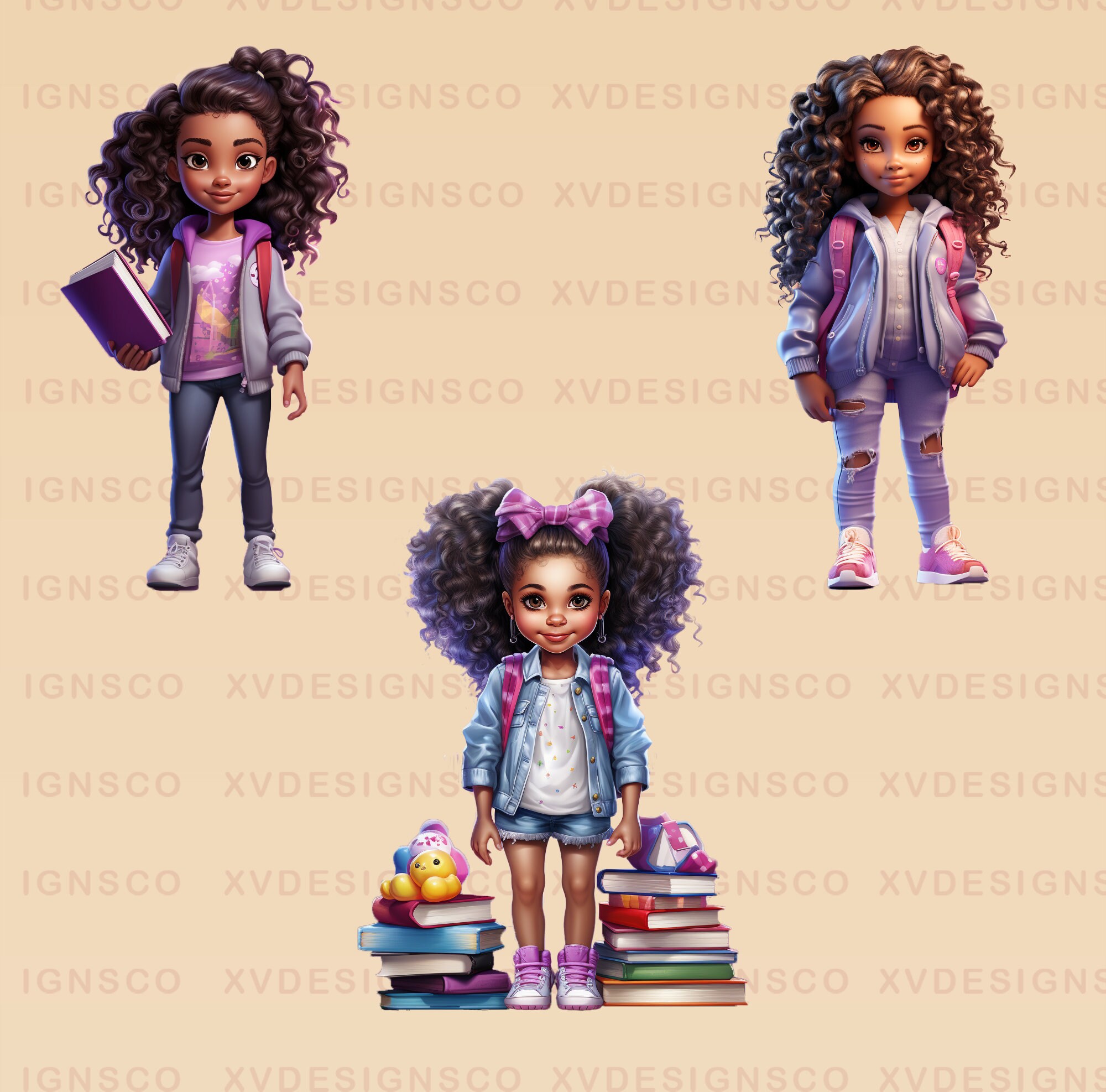 Black Girl PNG Bundle, Black Girl Books, African American Child, Cute ...