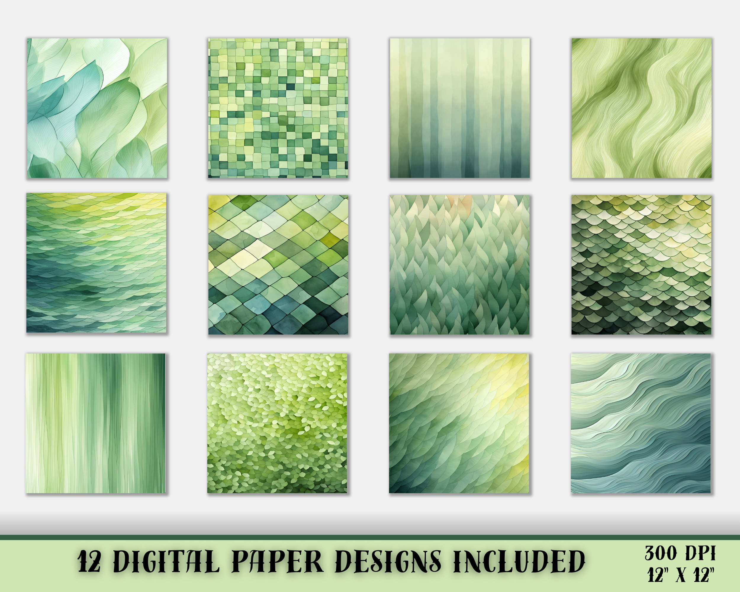 Sage Green Digital Paper Seamless Design Pattern Backgrounds Scrapbook ...