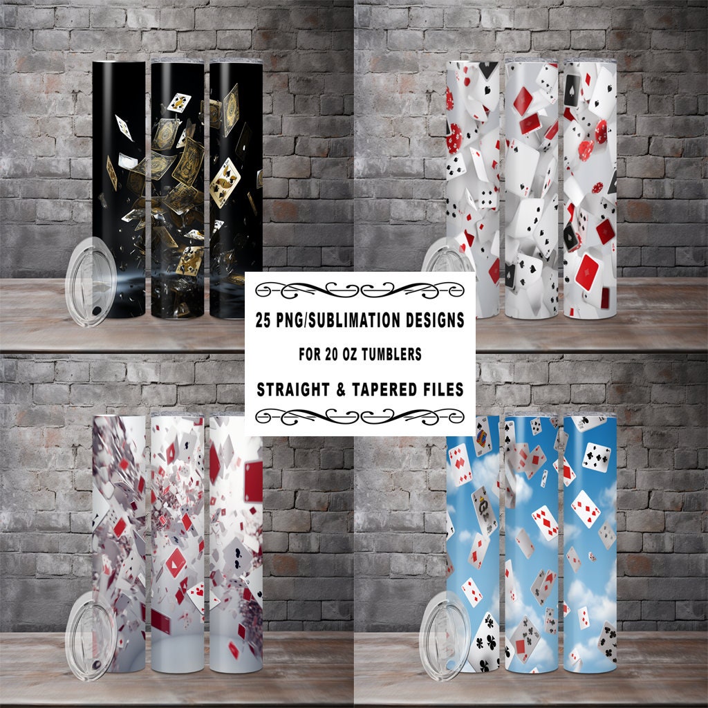 3D Playing Cards Bundle, Tumbler Wrap Bundle, 3D Playing Cards PNG, 3d ...