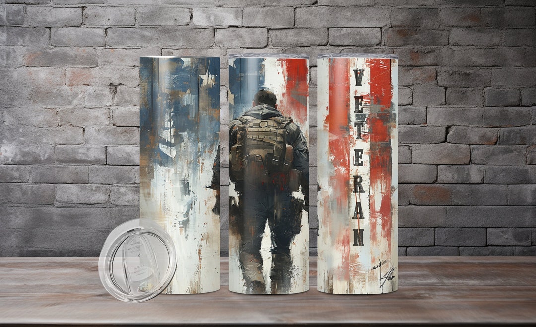 Veteran Tumbler Wrap, Military Wrap, Veteran Sublimation Design, 20oz ...