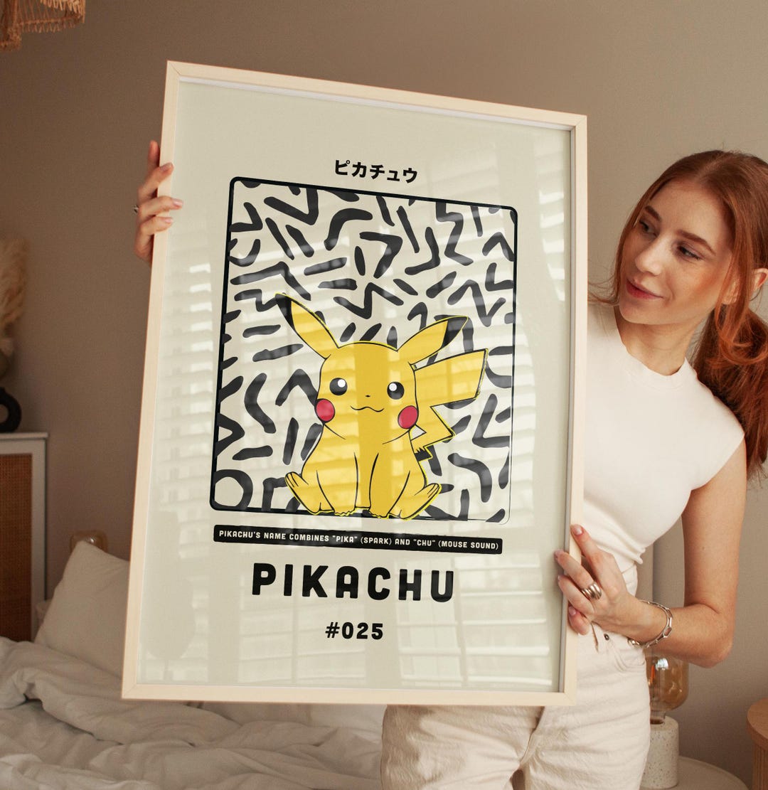 Pikachu Poster Pokemon - 151 Pokemon - 1st Gen - Ash Ketchum - Digital ...