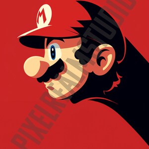 Retro Super Mario Bros Poster Set of 2 Digital Prints - Mario Luigi ...