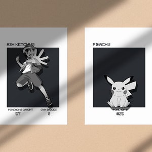 Ash Ketchum and Pikachu 3D Poster Pokemon Digital Wall - Etsy