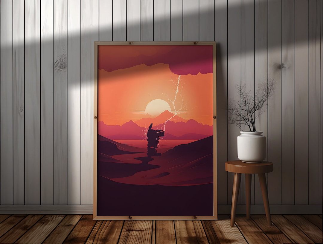 Pikachu Pokemon Poster Ash Ketchum Digital Print Digital Art Wall Decor ...