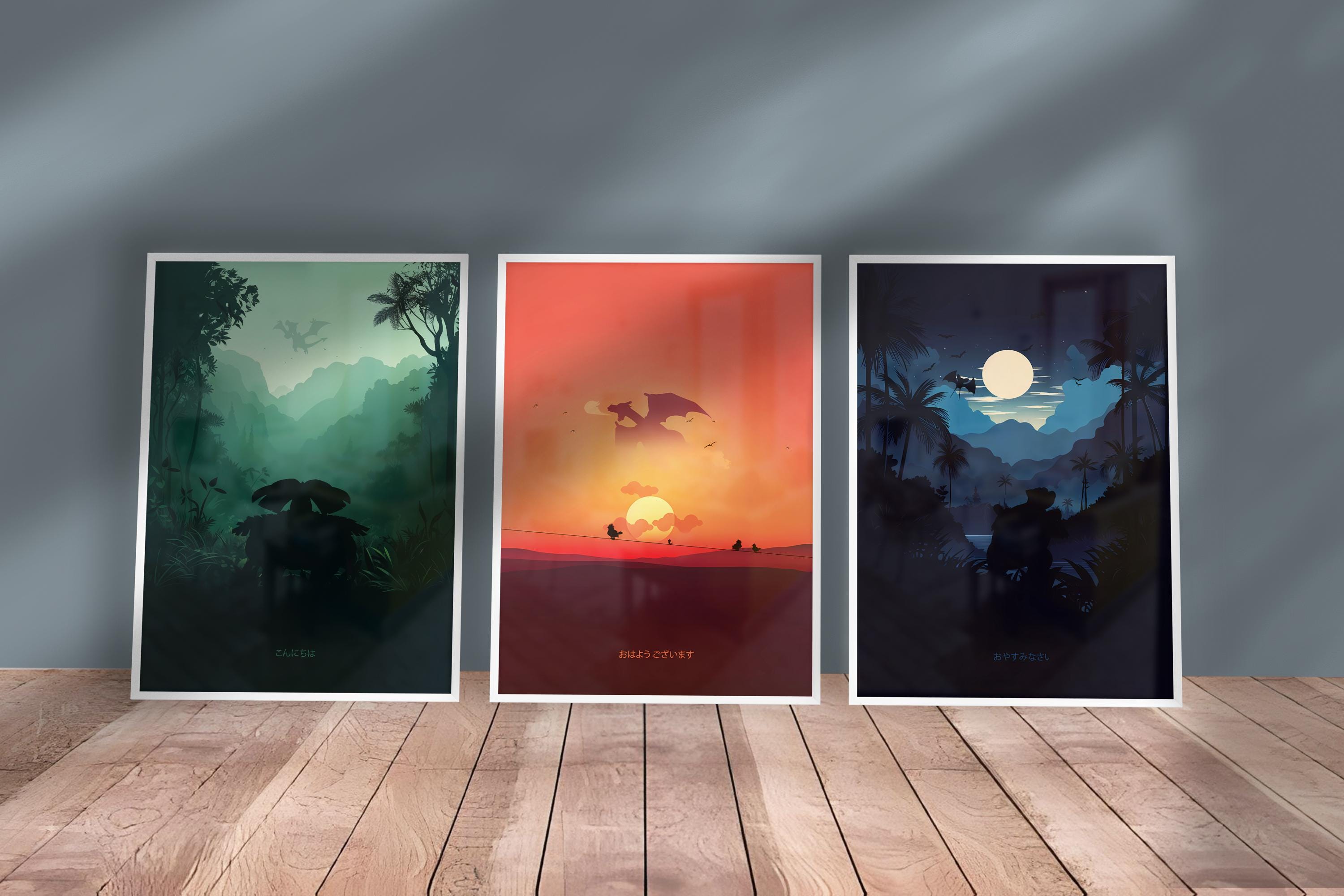 Pokemon Art Prints Set – Charizard, Blastoise, Venusaur (digital ...