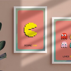 Retro Pacman Poster - PAC-MAN - Gaming - 80's - 90's - Wall Art - Gamer ...
