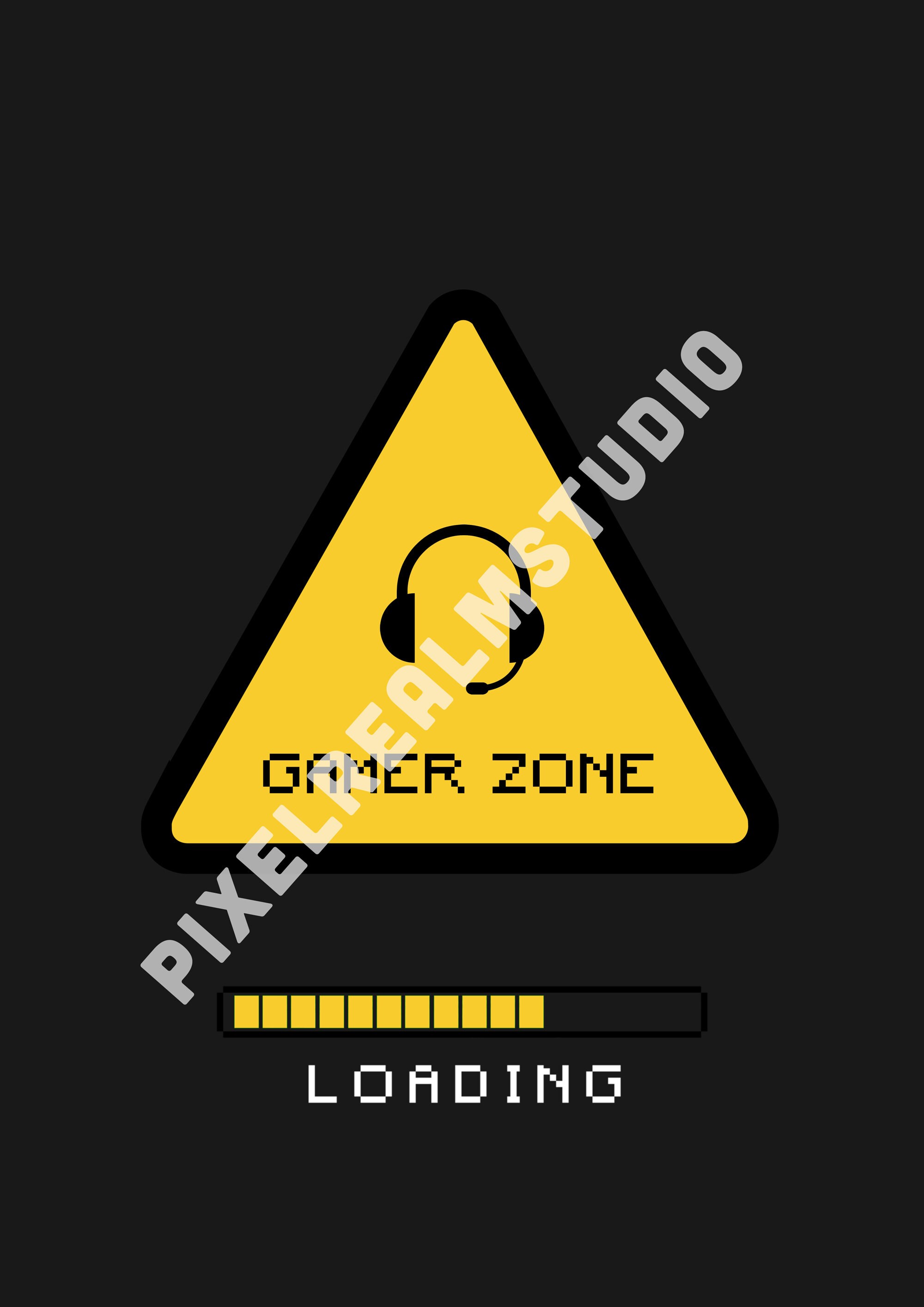 Gamer Zone Poster Loading Digital Design Gaming - Etsy