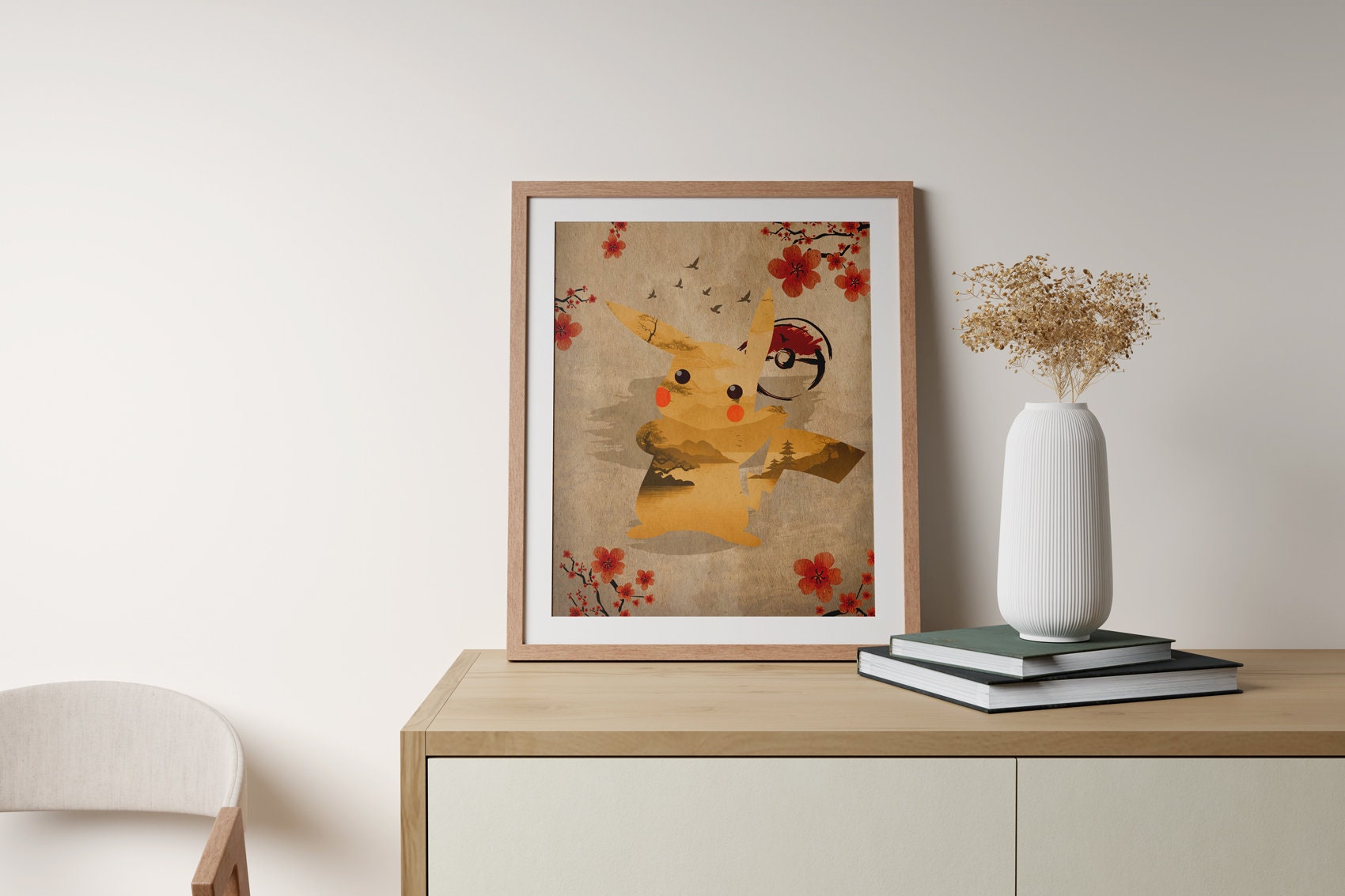 Japanese Pokemon Pikachu Poster Kawaii Cute Artsy Digital Print Wall ...