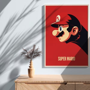 Retro Super Mario Bros Poster Set of 2 Digital Prints - Mario Luigi ...