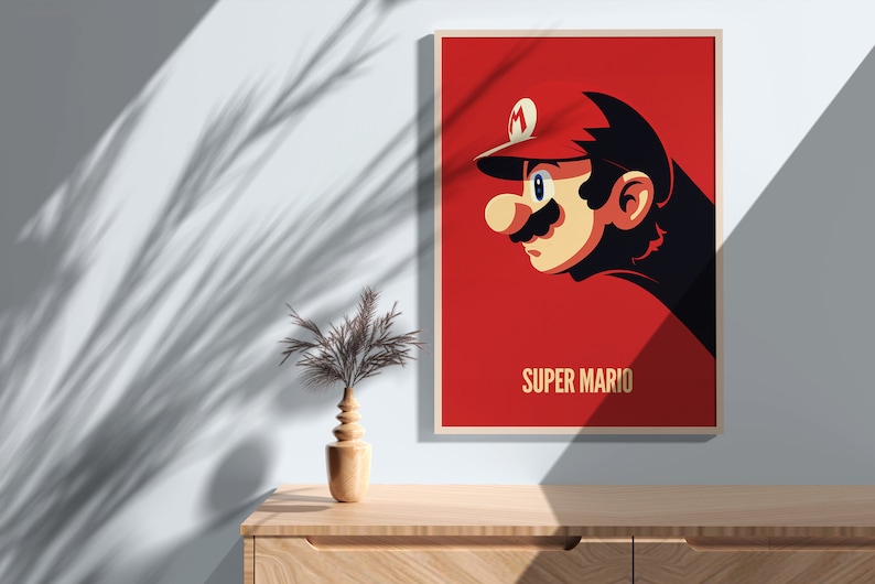 Retro Super Mario Bros Poster Set of 2 Digital Prints Mario Luigi ...