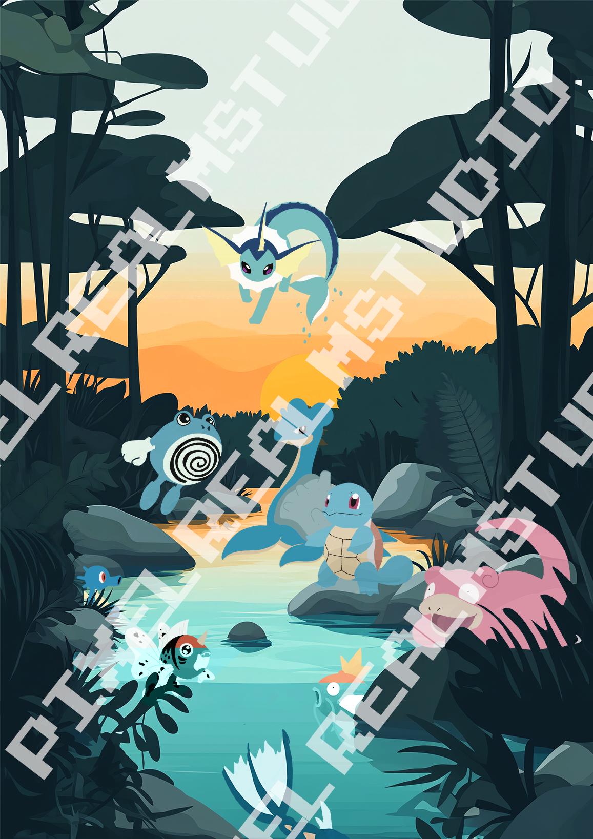 Water-pokemon Themed Pokemon Art to Decorate Your Home and Office ...