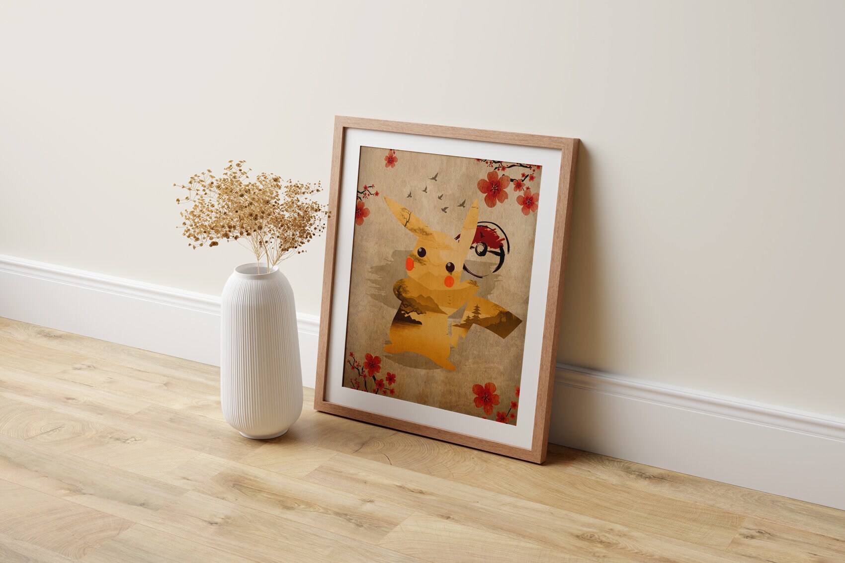 Japanese Pokemon Pikachu Poster Kawaii Cute Artsy Digital Print Wall ...