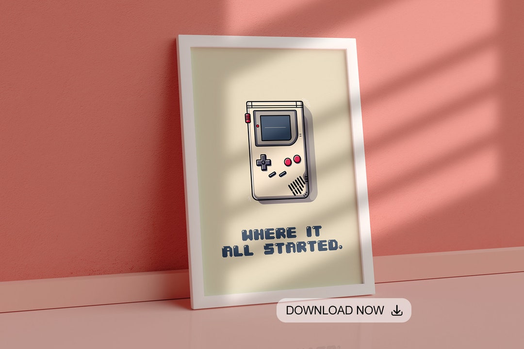 Gameboy Retro Poster for Gamers - 90's Kids - Gamer Gift - Retro - Home ...