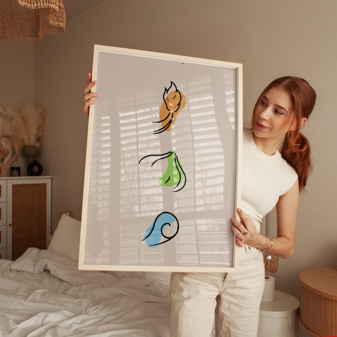 Simple Pokemon Poster Line Art Watercolor - 151 - Starters - 1st Gen ...