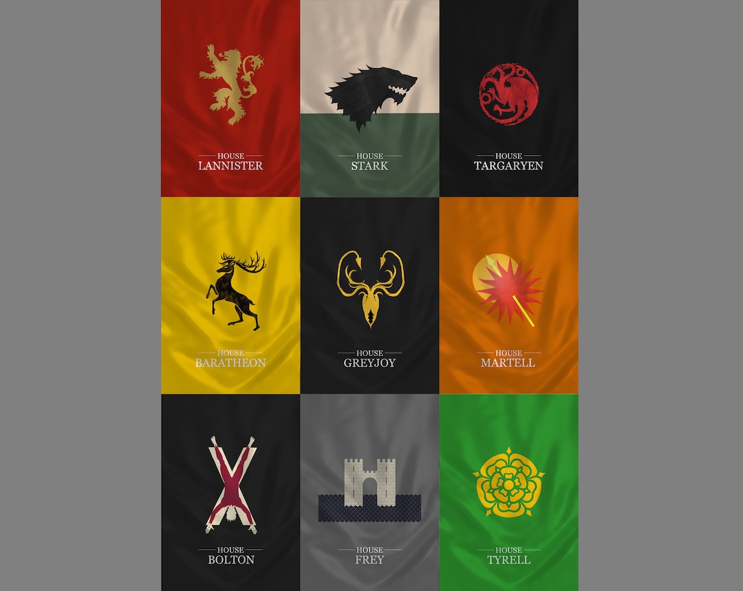 Game of Thrones House Sigil Prints – Westeros Art Set (digital Download ...