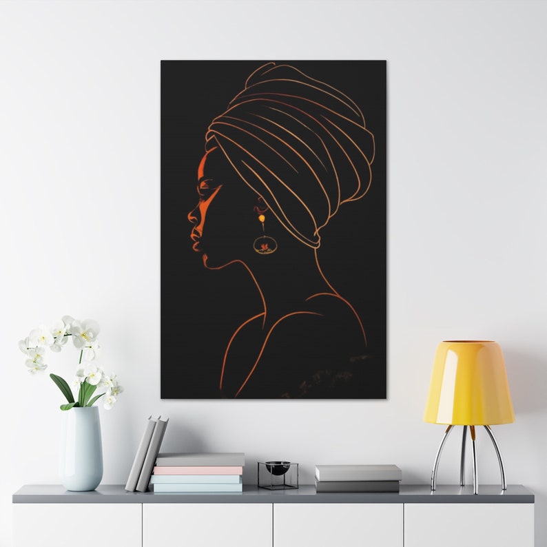 Humble Beauty: Black Girl, Modern Wall Art , Line Wall Art, Modern Wall ...