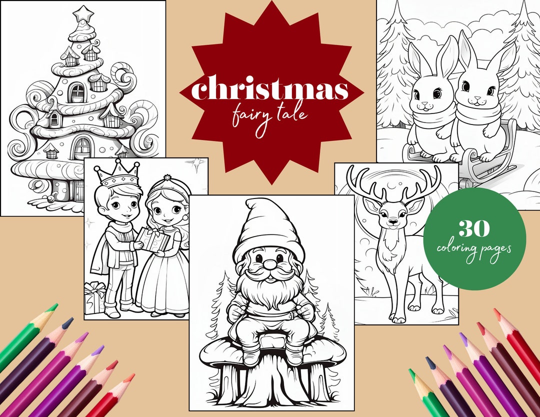 30 Christmas Fairy Tale Coloring Pages for All Ages Printable Fun ...