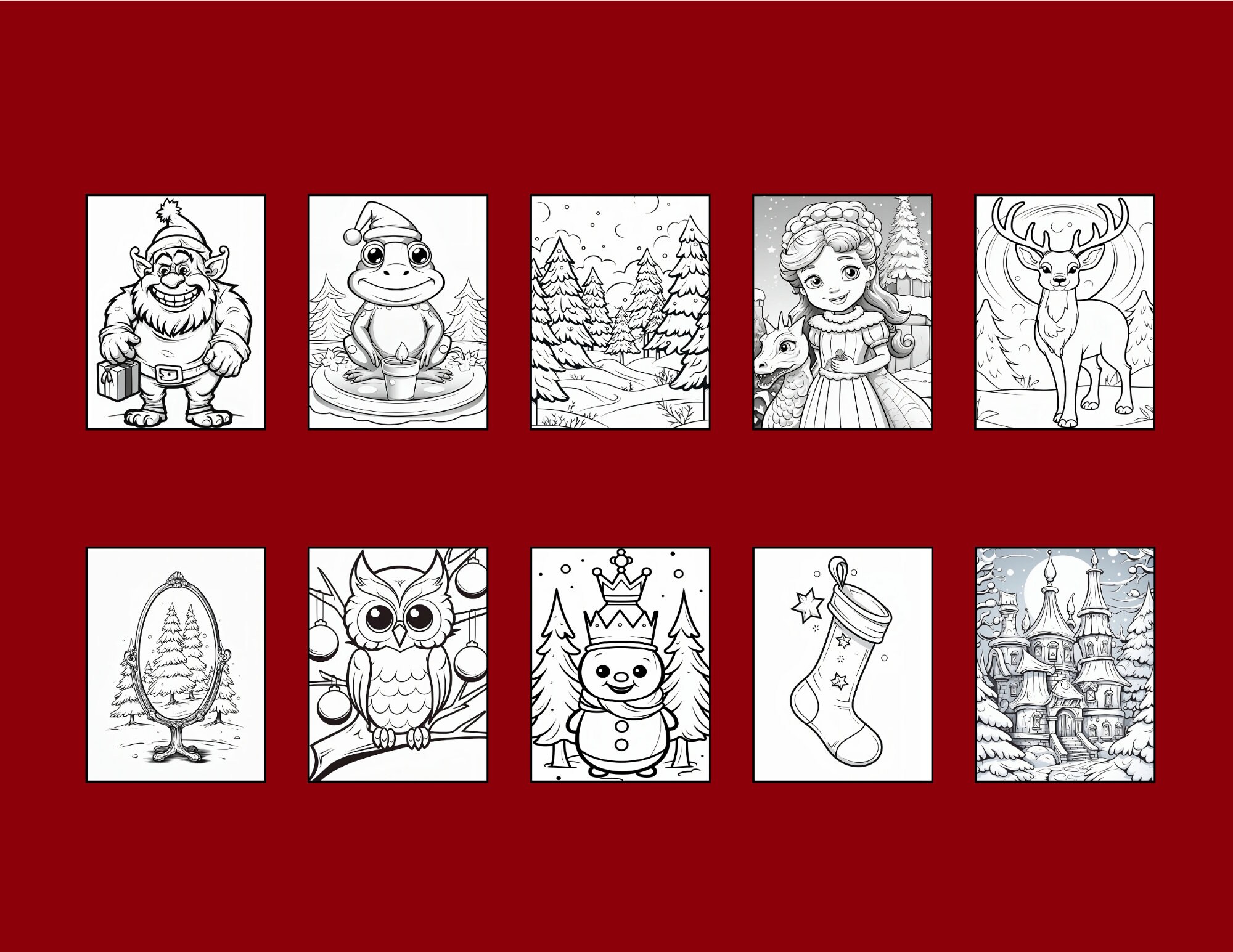 30 Christmas Fairy Tale Coloring Pages for All Ages Printable Fun ...