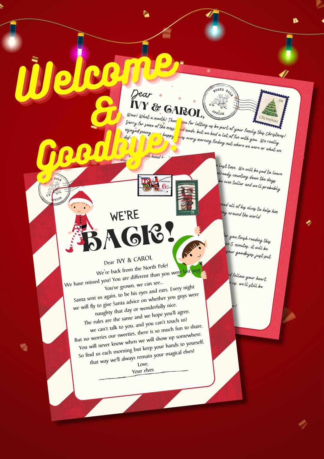 Hello and Goodbye Letter From Elf Elves We Are Back Elf - Etsy