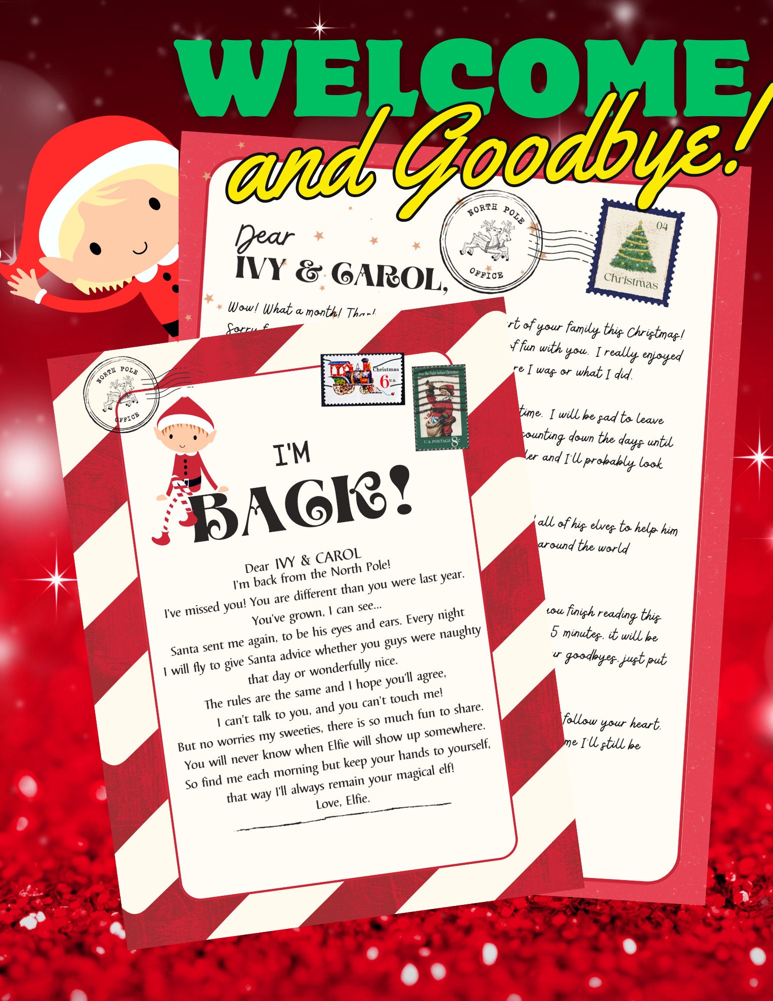 Hello and Goodbye Letter From Elf, Letter for Siblings, I'm Back Elf ...