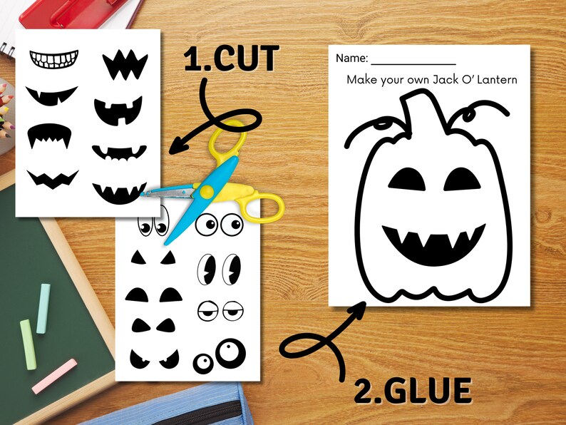 Jack O'lantern Printable Craft Halloween Craft Kids Coloring Page ...