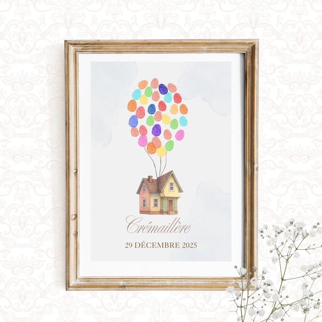 Housewarming Fingerprint Tree Poster – Balloon House up There ...
