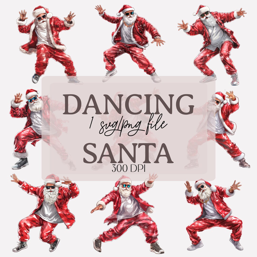 Dancing Santa Svg, Dancing Santa Png, Winter Svg, Winter Png, Santa Svg ...