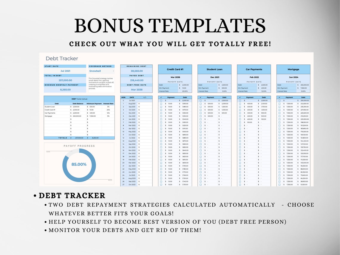 MONTHLY BUDGET SPREADSHEET Personal Finance Budget Planner Google ...