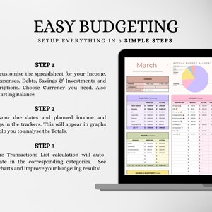 MONTHLY BUDGET SPREADSHEET Personal Finance Budget Planner Google ...