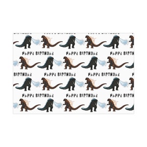 Godzilla Vs Godzilla Happy Birthday Gift Wrapping Papers - Etsy