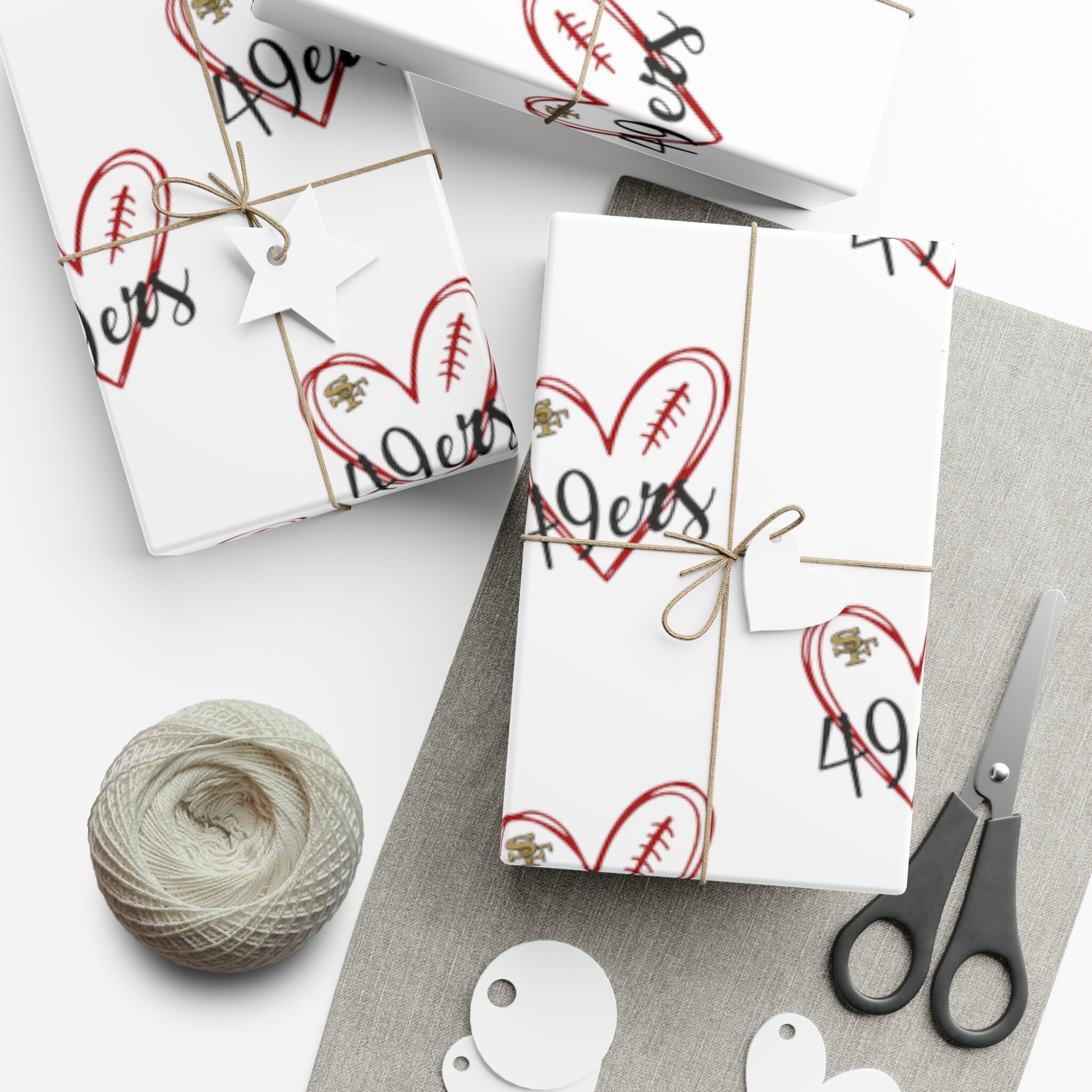 San Francisco 49ers Heart Football Gift Wrapping Papers - Etsy