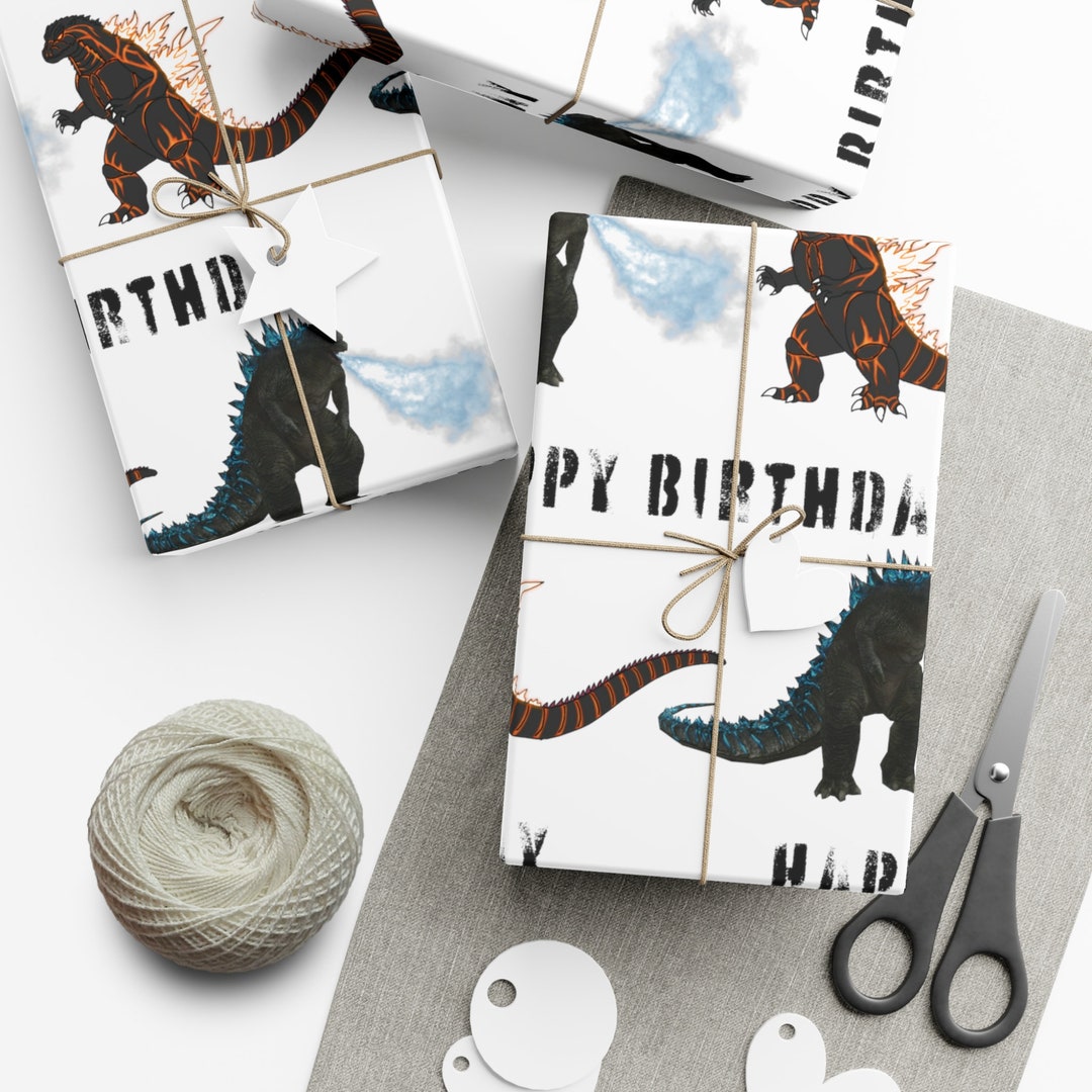 Godzilla Vs Godzilla Happy Birthday Gift Wrapping Papers - Etsy