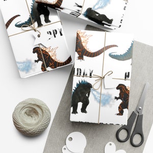 Godzilla Vs Godzilla Happy Birthday Gift Wrapping Papers - Etsy
