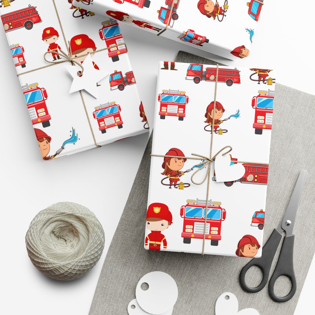 Firefighter Fire Truck Gift Wrapping Papers - Etsy