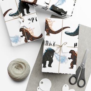 Godzilla Vs Godzilla Happy Birthday Gift Wrapping Papers - Etsy
