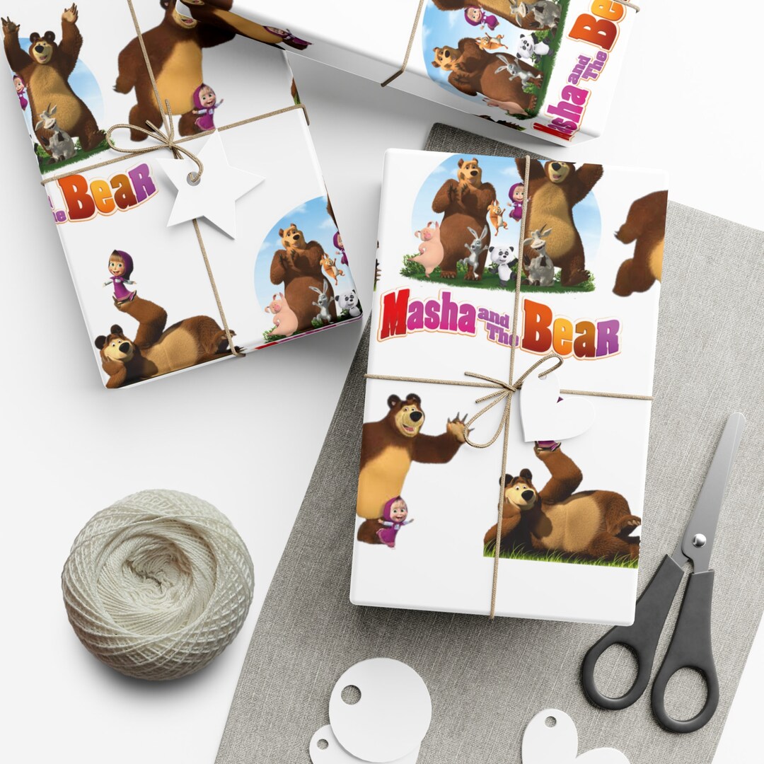 Masha and Bear Gift Wrapping Papers - Etsy UK