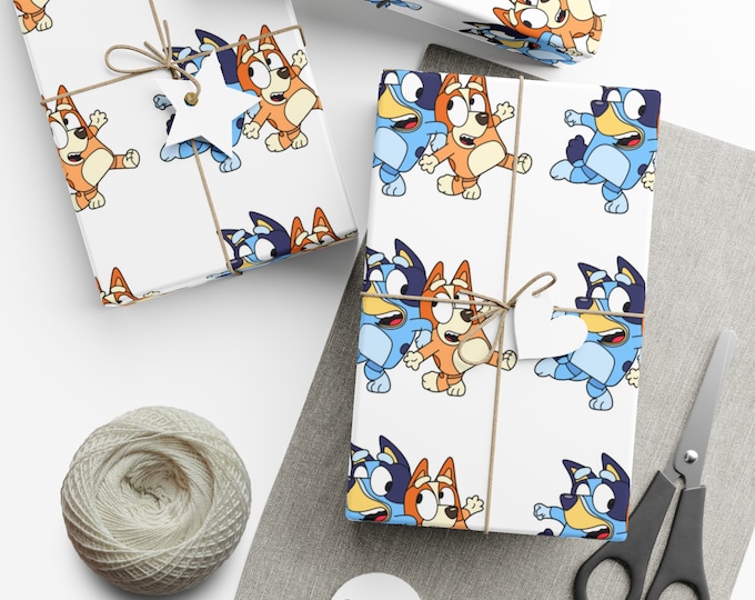 Bluey Animation Play Character Gift Wrapping Papers - Etsy