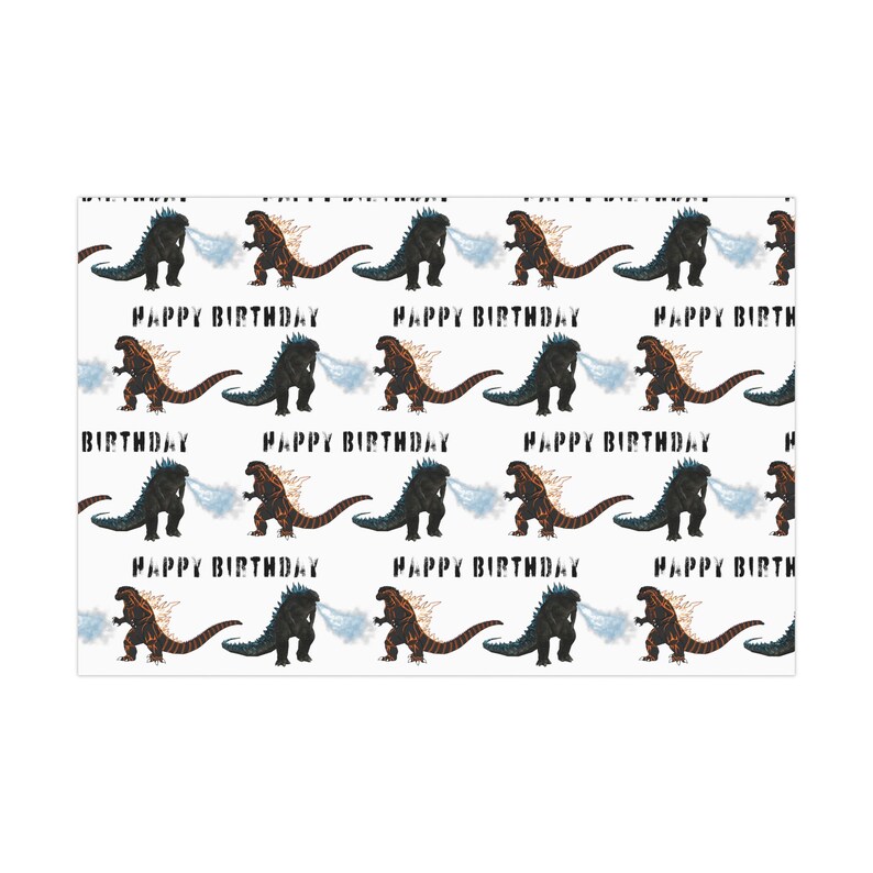Godzilla Vs Godzilla Happy Birthday Gift Wrapping Papers - Etsy