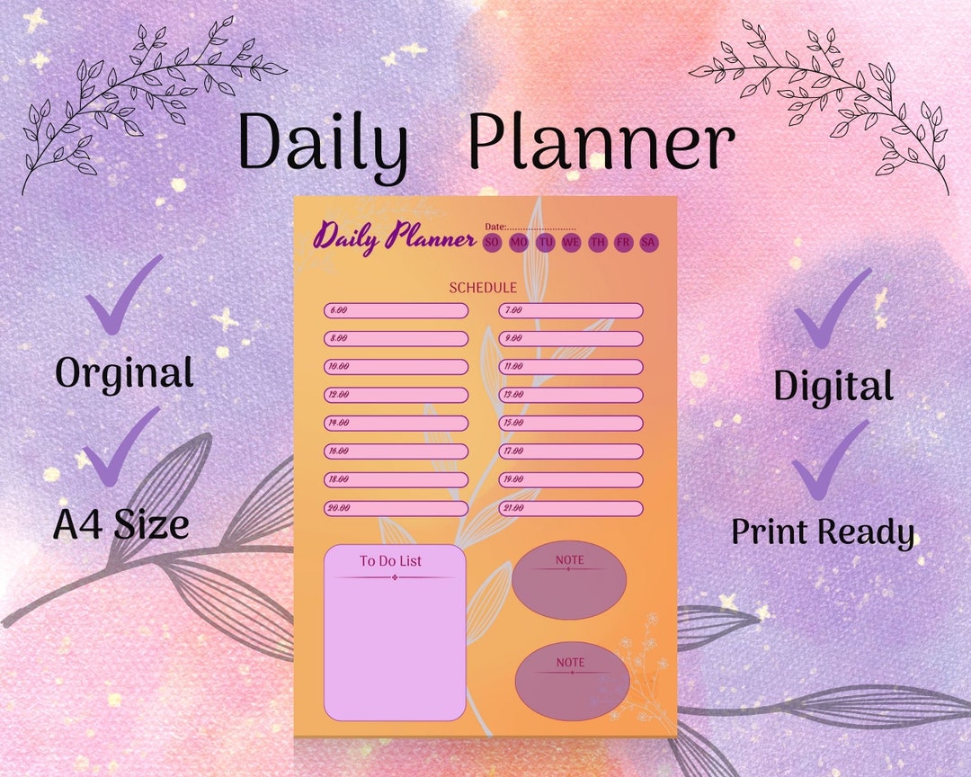 Daily Digital Planner, Printable Planner - Etsy