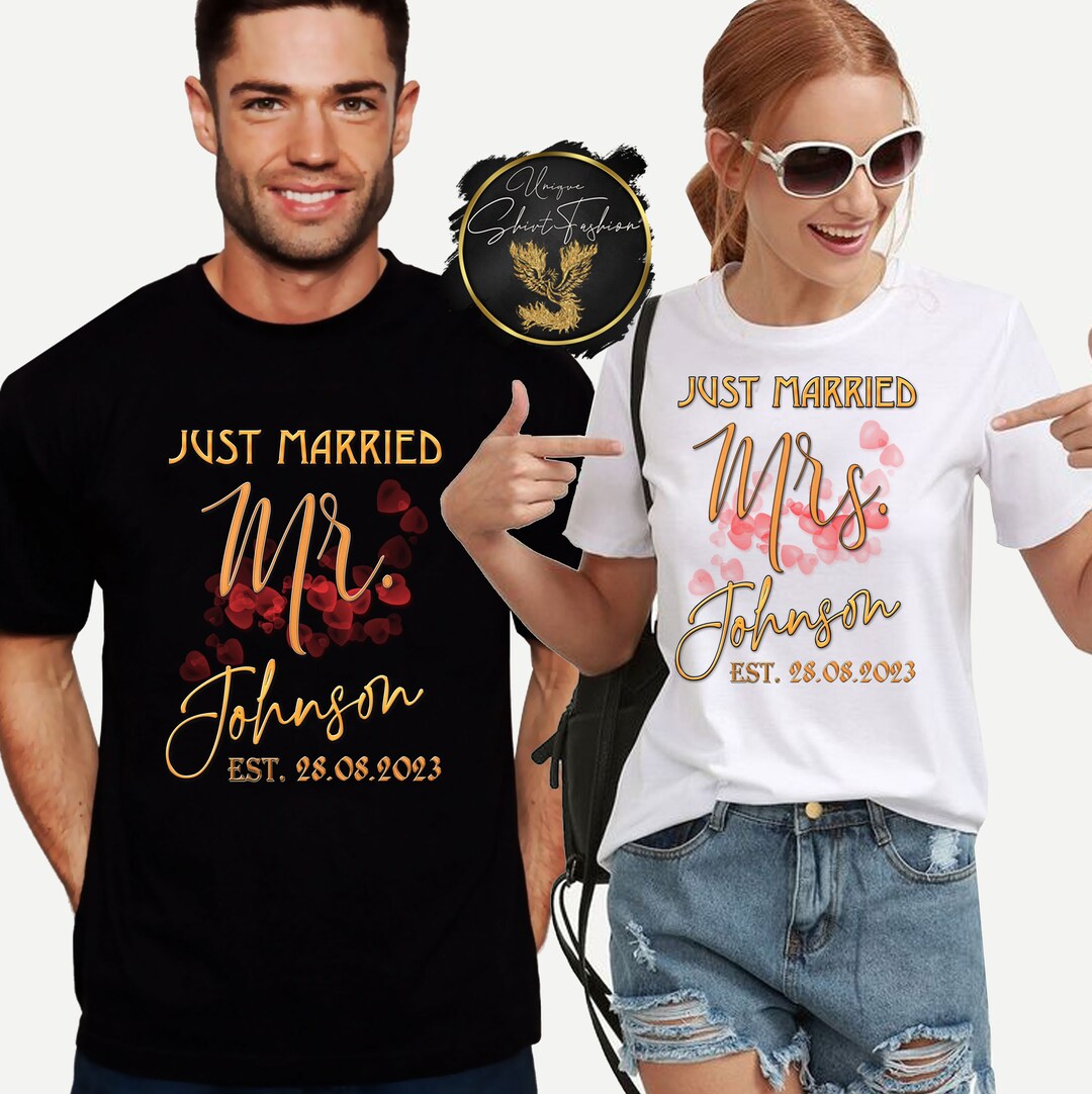 Mr and Mrs Just Married Shirt, Shirts for Honeymoon, Just Married ...