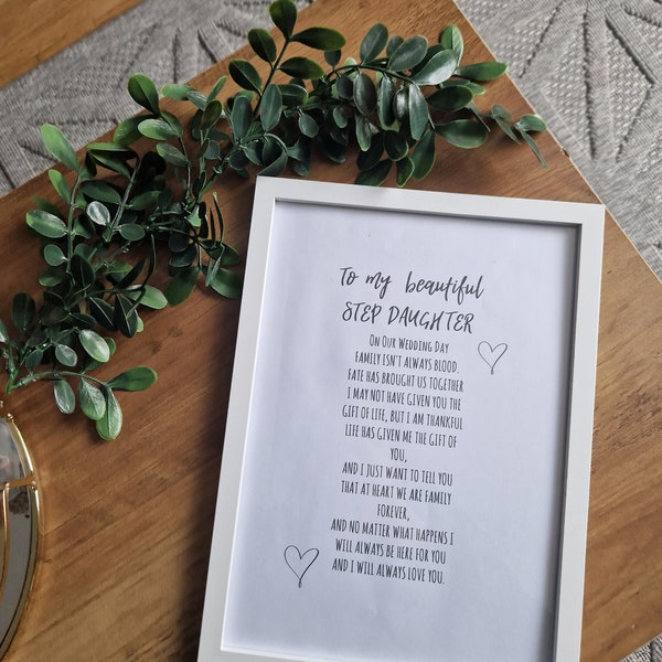 Step Daughter Poem - Etsy UK