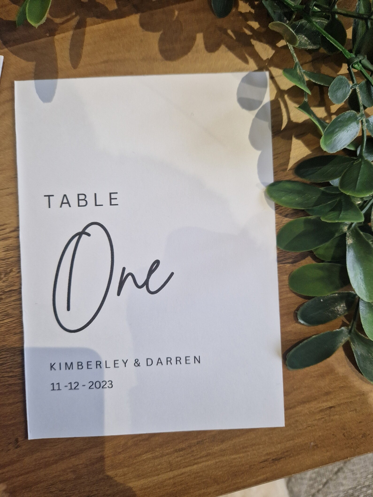 Table Number, Wedding , Personalised Table Number A6 - Etsy