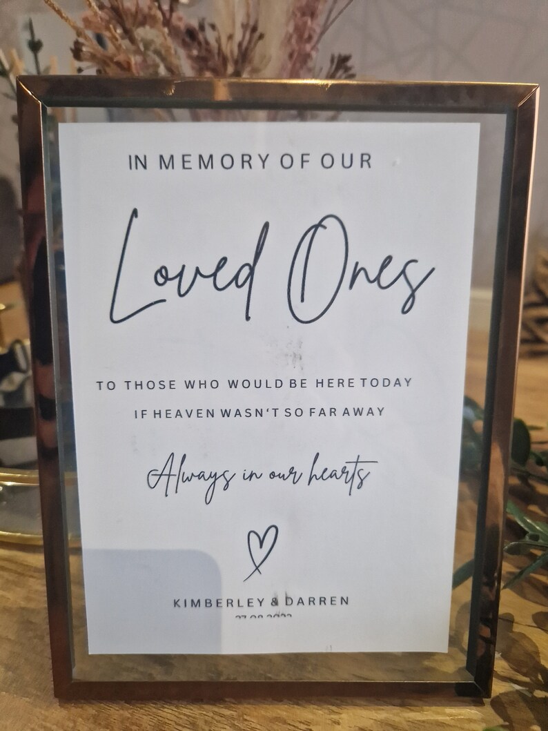 In Loving Memory Wedding Sign, Personalised Wedding Sign, in Loving ...